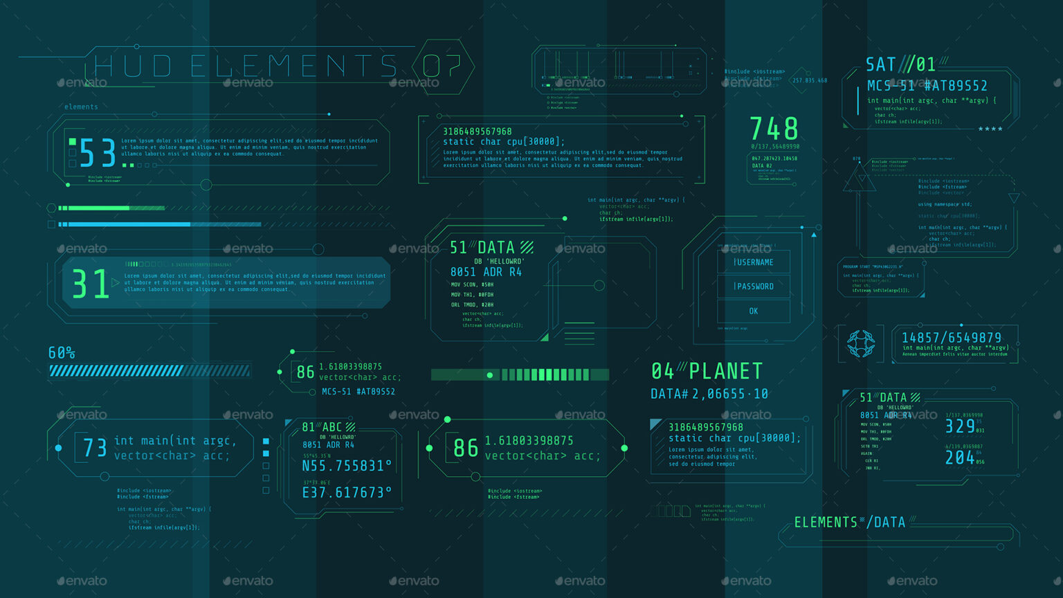 HUD Pro Infographic Elements – MasterBundles