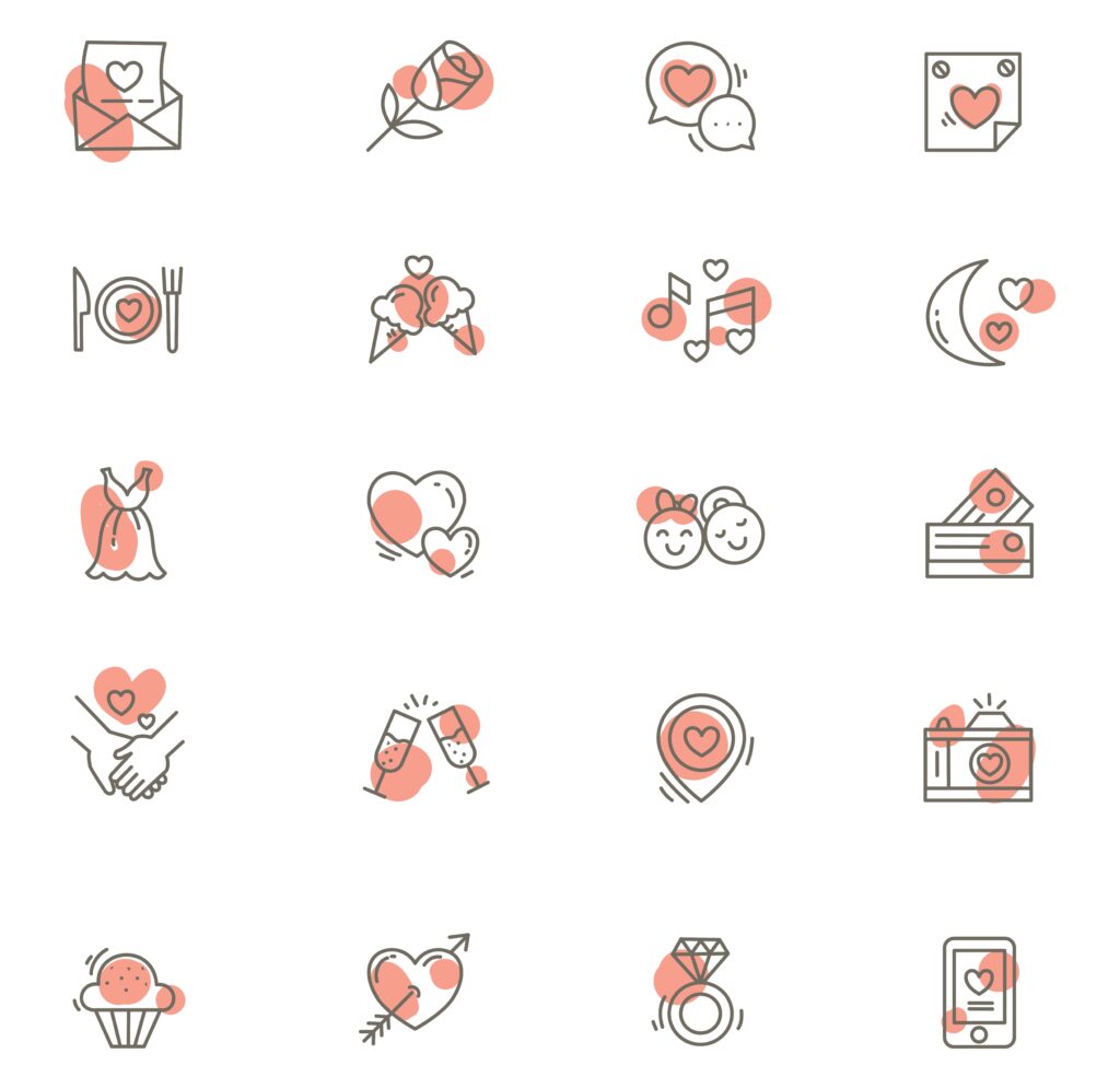 20 Love Date Icons Set – MasterBundles