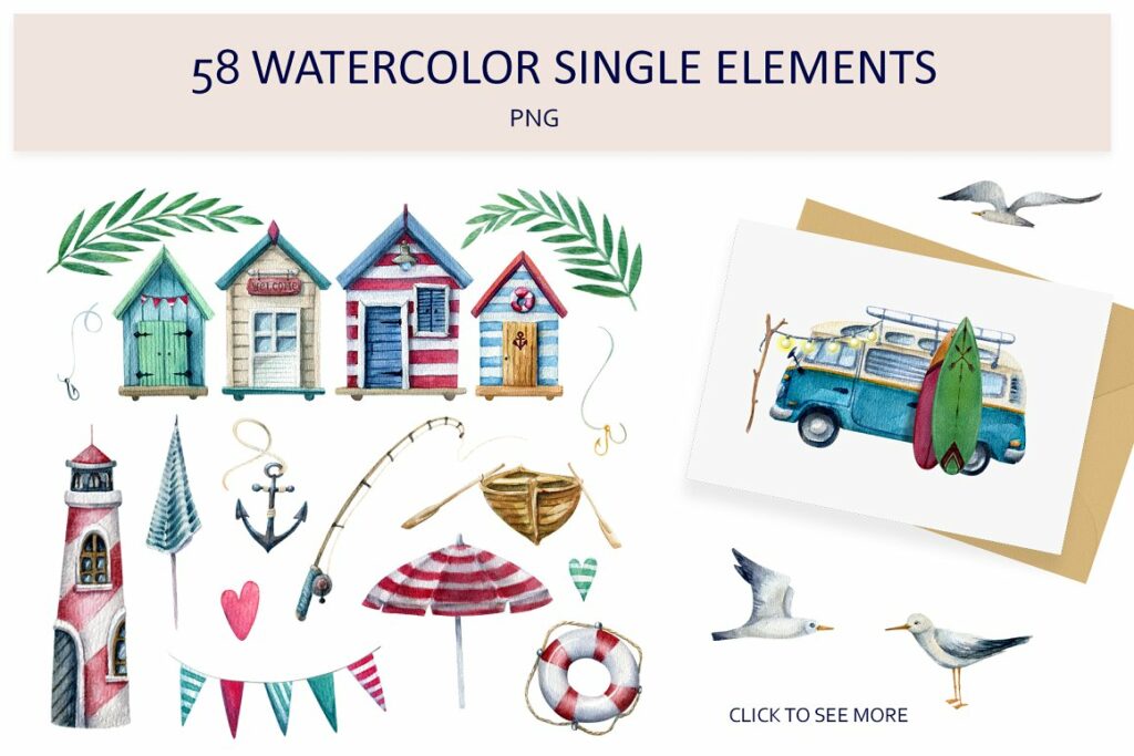 Sea And Summer - Lettering & Watercolor – MasterBundles