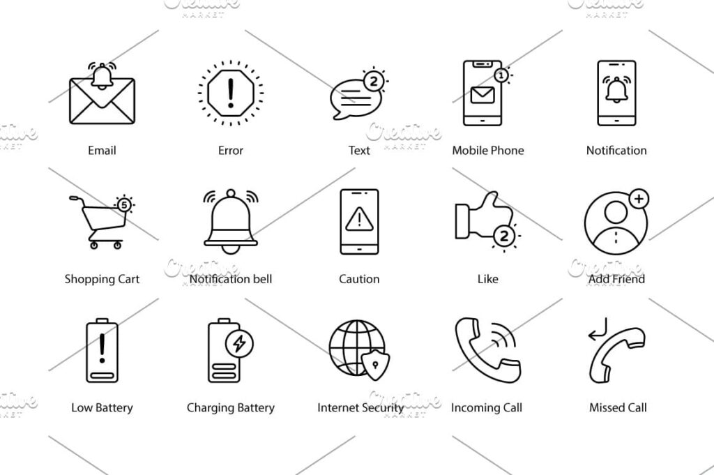 Notifications Icons – MasterBundles