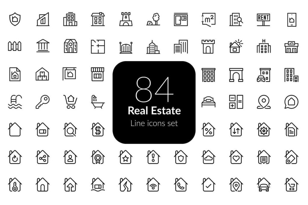 Real Estate Line Icons Set – MasterBundles