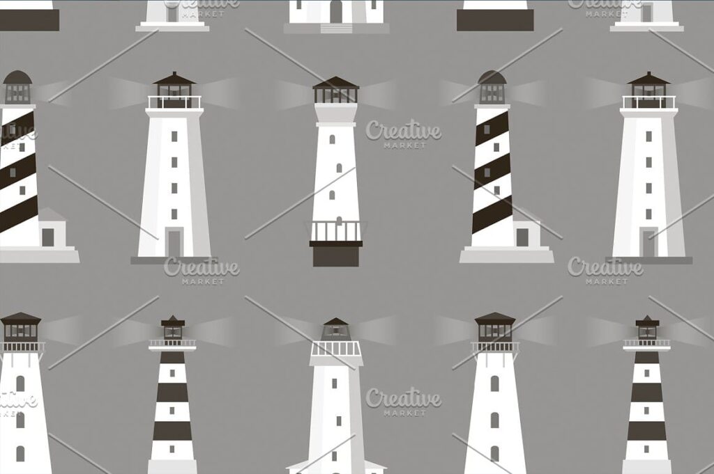 Set of Lighthouses Pattern – MasterBundles