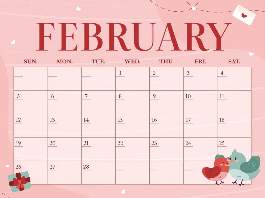 Free Calendar for February – MasterBundles