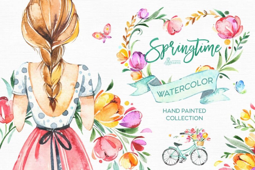 Springtime. Watercolor Collection – MasterBundles