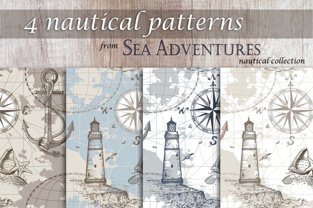 4 Nautical Patterns – MasterBundles