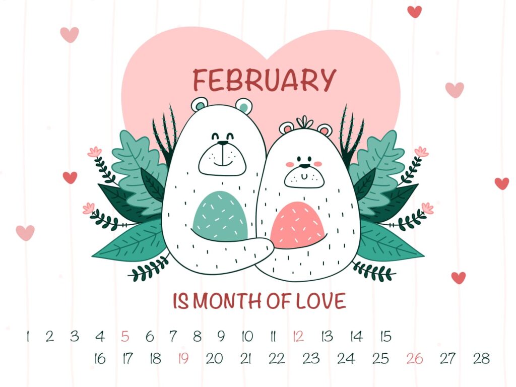 Free February Month Calendar – MasterBundles