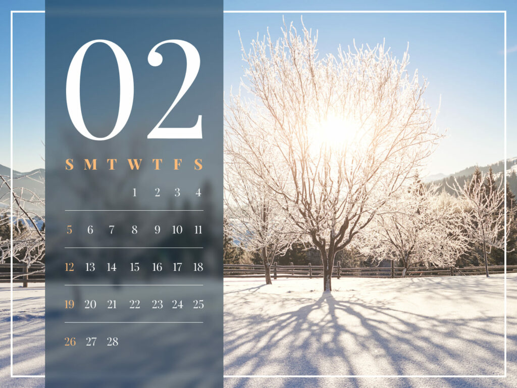 Free Clean February Calendar – MasterBundles