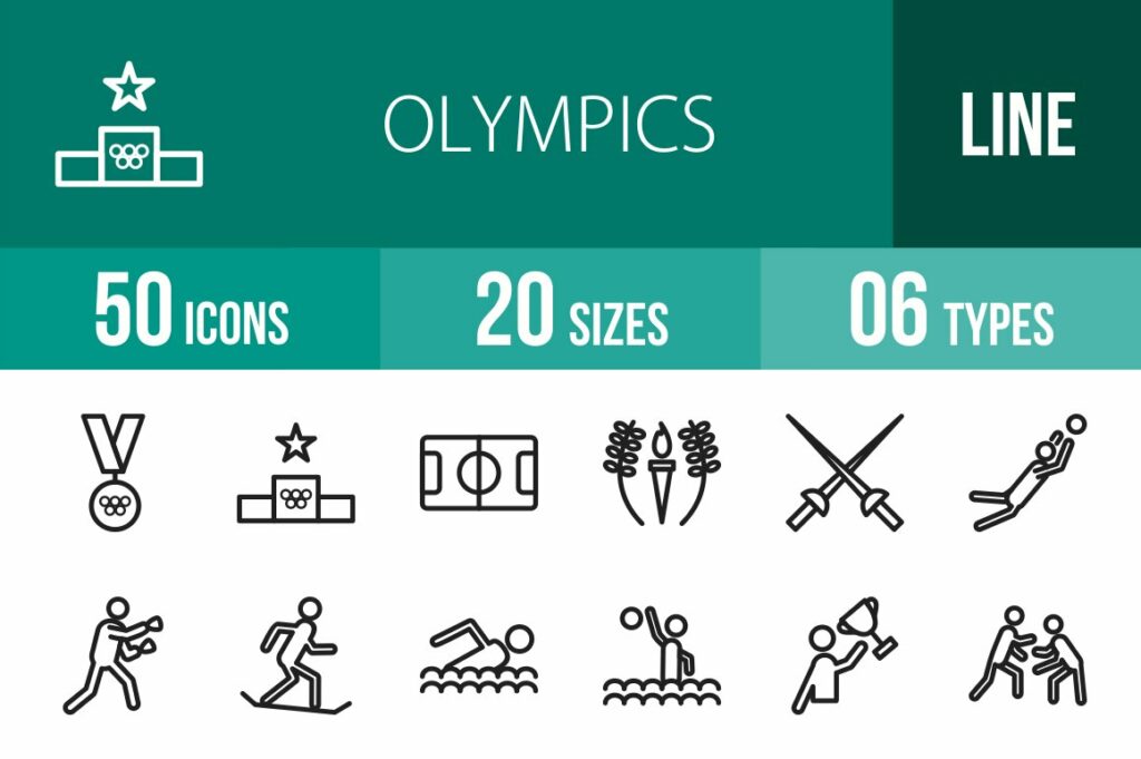 50 Olympics Line Icons – MasterBundles