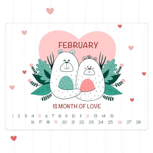 Free February Month Calendar – MasterBundles