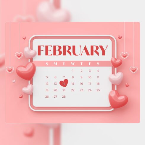 February Calendar Wallpaper – MasterBundles