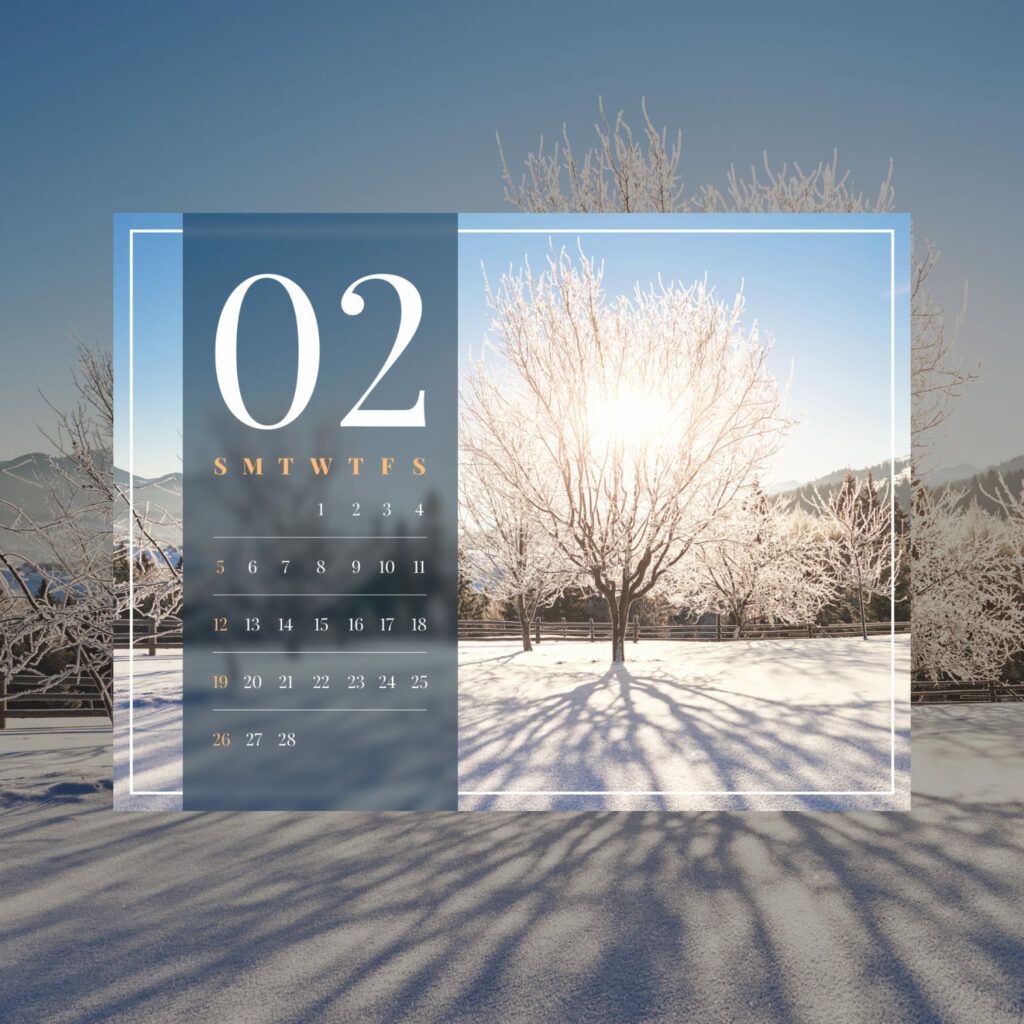 Free Clean February Calendar – MasterBundles