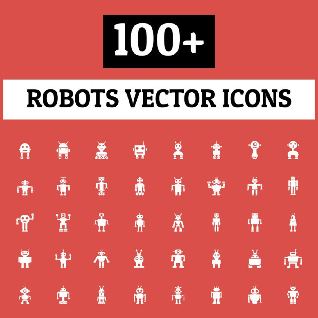 100 Robots Vector Icons Masterbundles