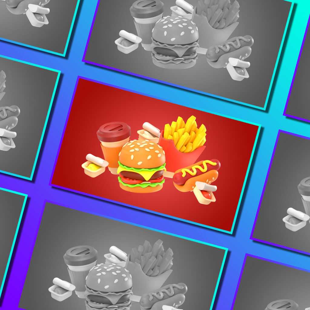 3d Render Fast Food – MasterBundles