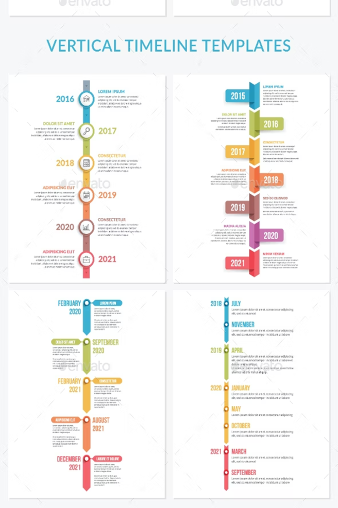 12 Timeline Templates – MasterBundles