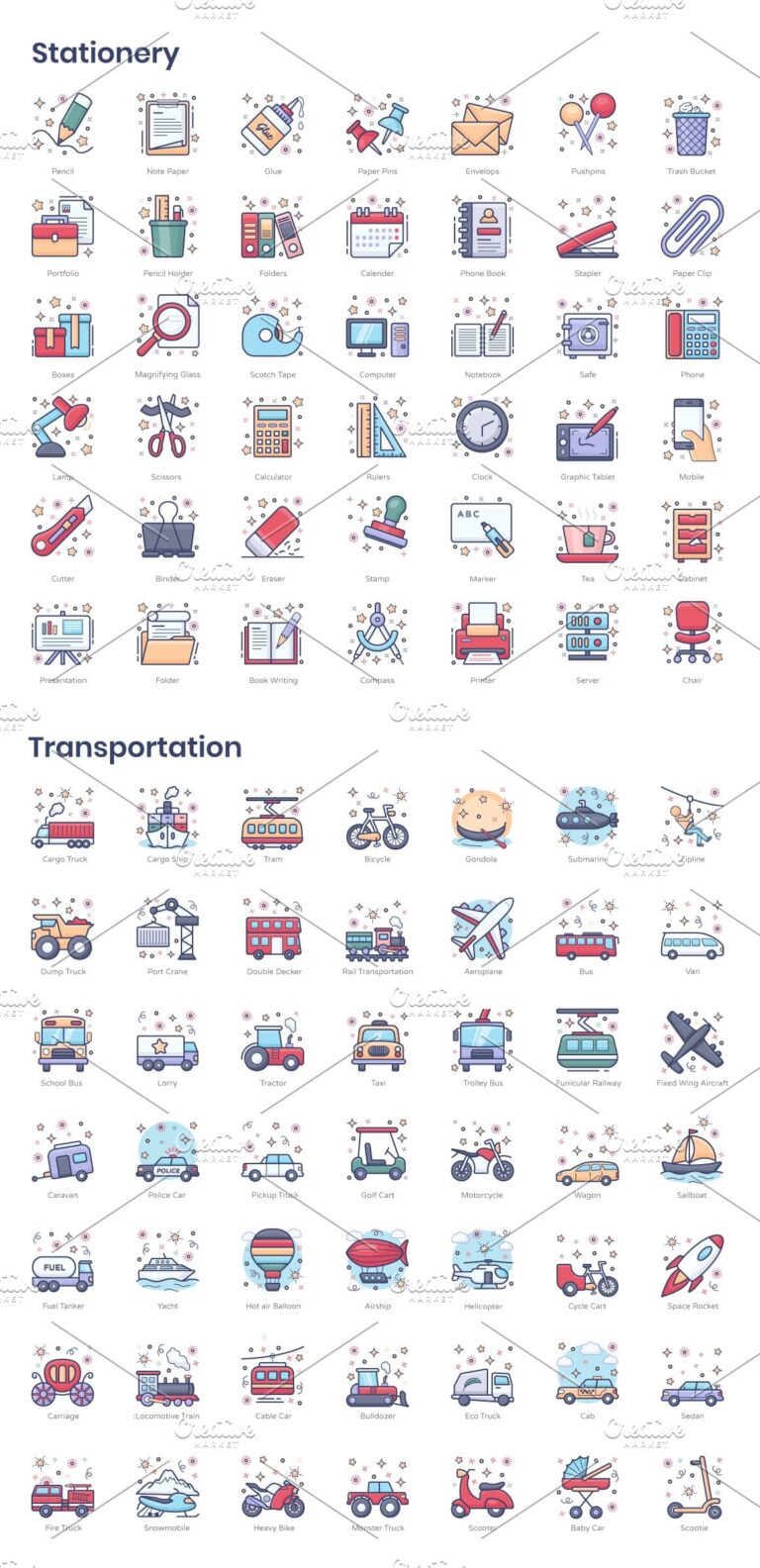 900+ Flat Outline Concepts – MasterBundles