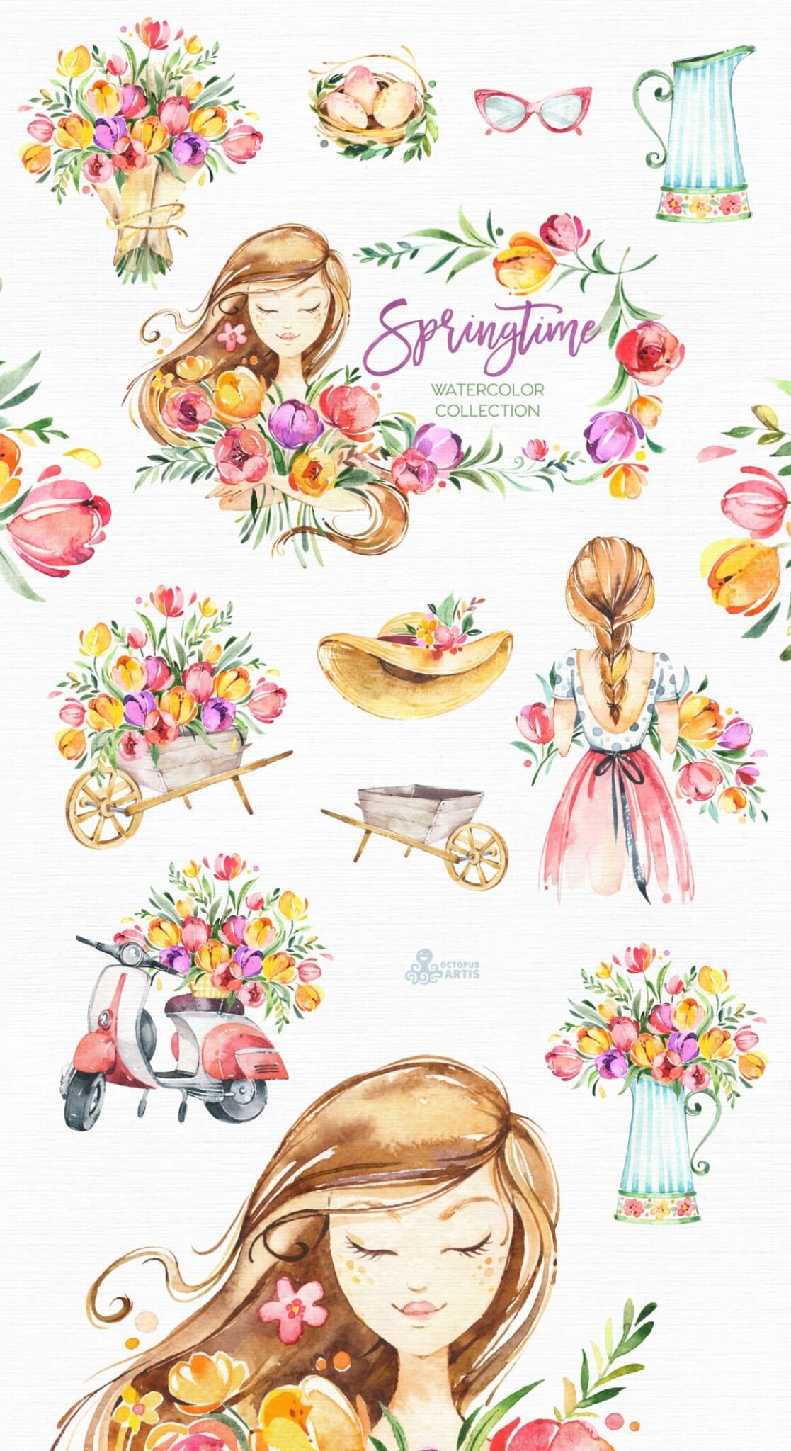Springtime. Watercolor Collection – MasterBundles