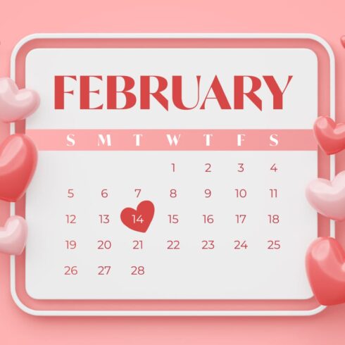 February Calendar Wallpaper – MasterBundles