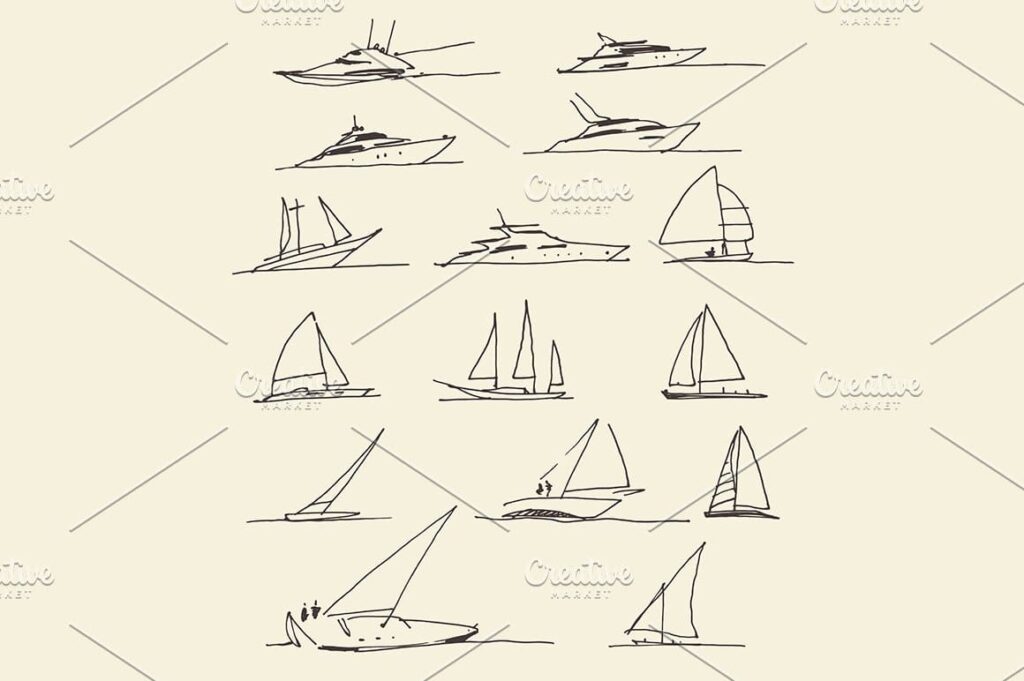 Set of Hand Drawn Boats – MasterBundles