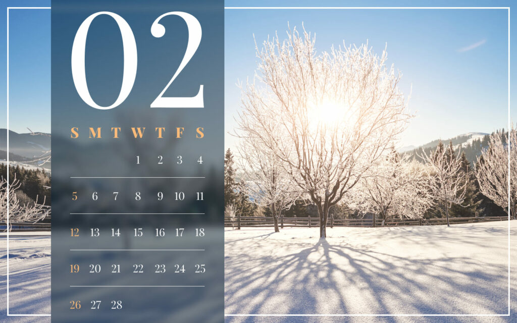Free Clean February Calendar – MasterBundles