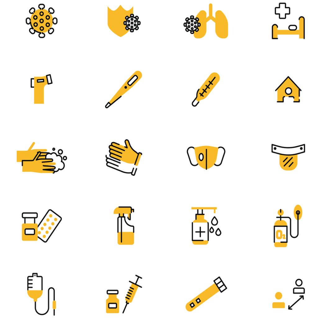 20 Line Art Coronavirus Medical Icons – MasterBundles