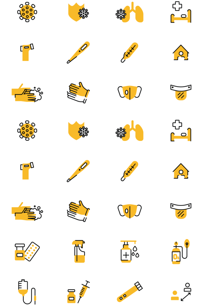 20 Line Art Coronavirus Medical Icons – MasterBundles