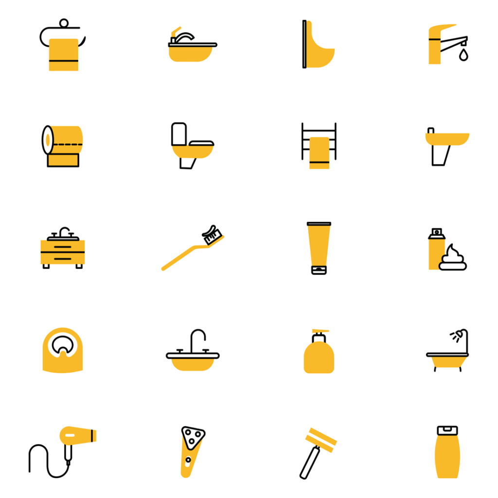 20 Line Bathroom Icons Set – MasterBundles