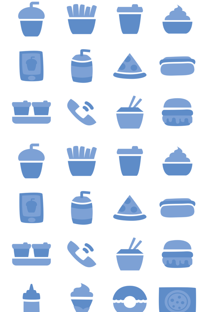 20 Minimal Blue Take Away Icons Set – MasterBundles