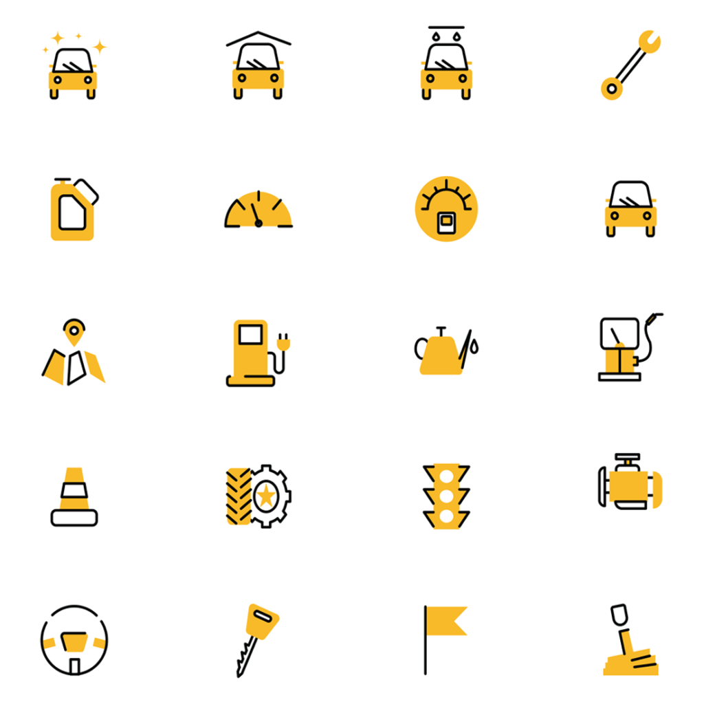 20 Yellow Car Icons – MasterBundles