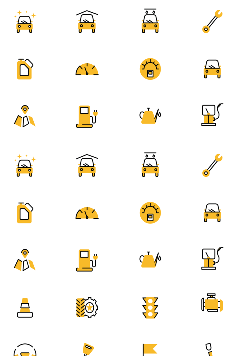 20 Yellow Car Icons – MasterBundles