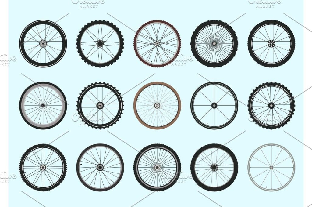 Bicycle Wheels with Spokes Geometric Tracery Set – MasterBundles