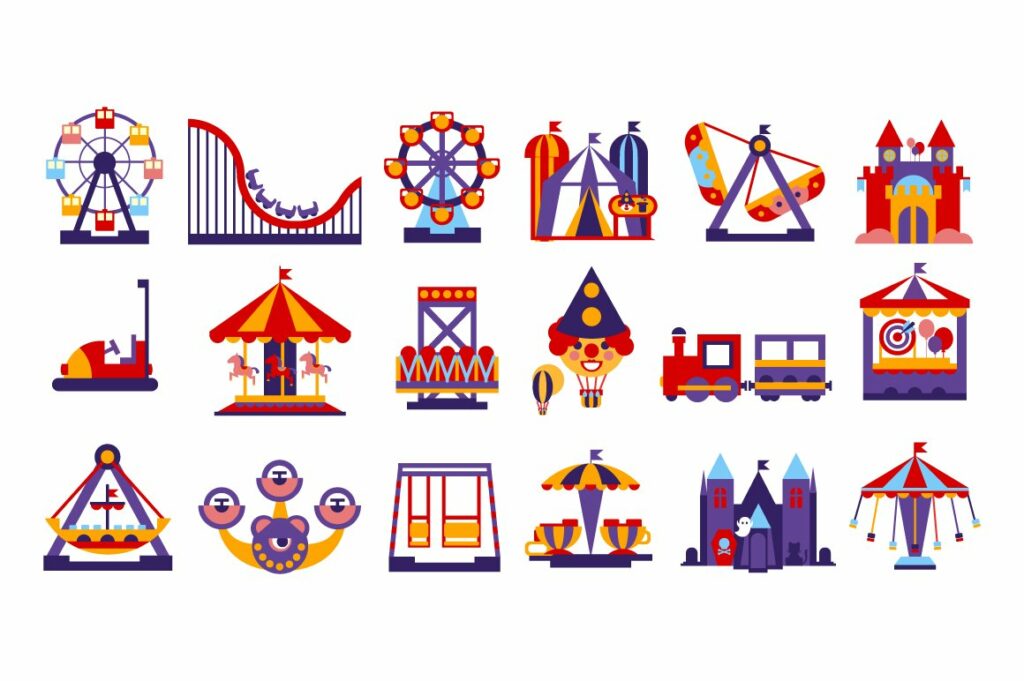Amusement Park Vector Flat – MasterBundles