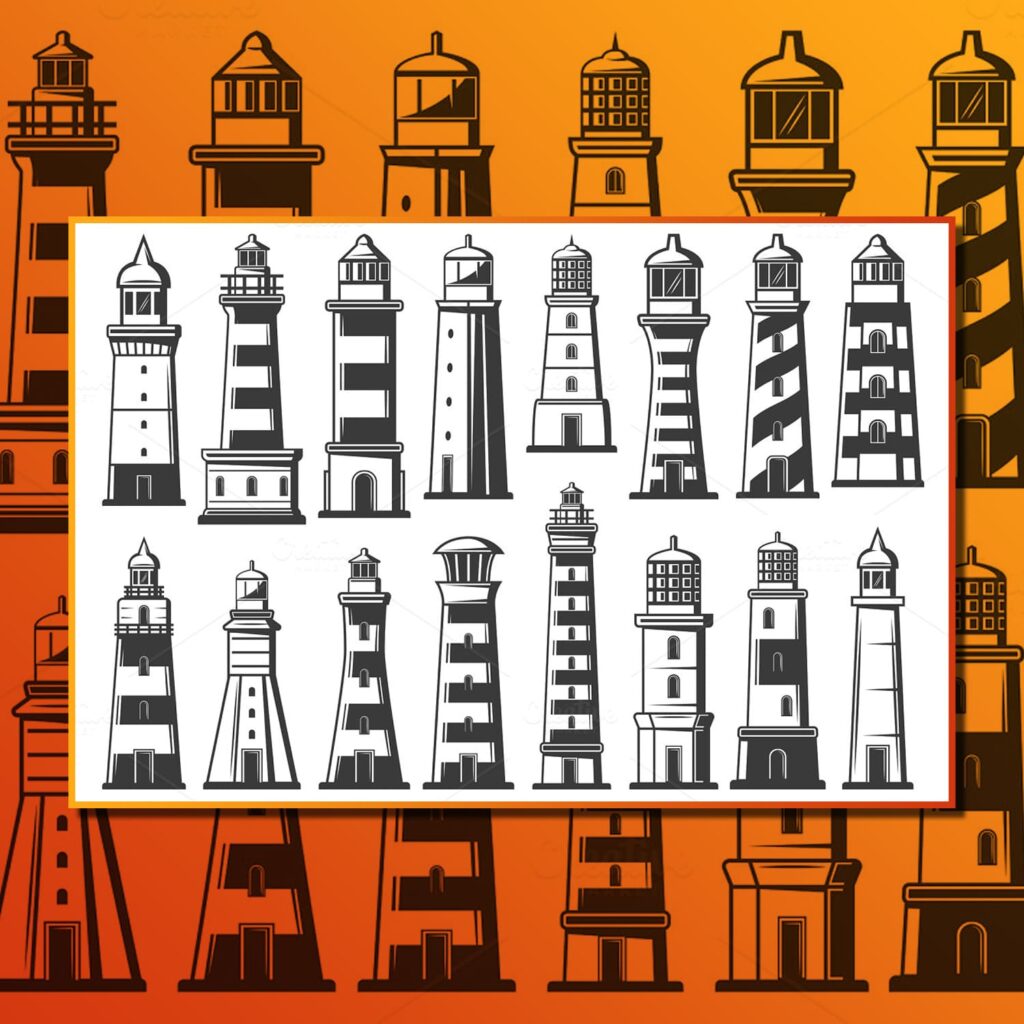 Lighthouse, Marine Beacons Icons – MasterBundles