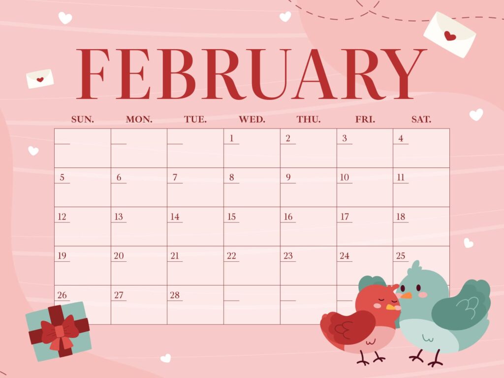 Free Calendar for February – MasterBundles