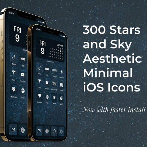 300 Stars & Night Sky iOS 14 Icons – MasterBundles