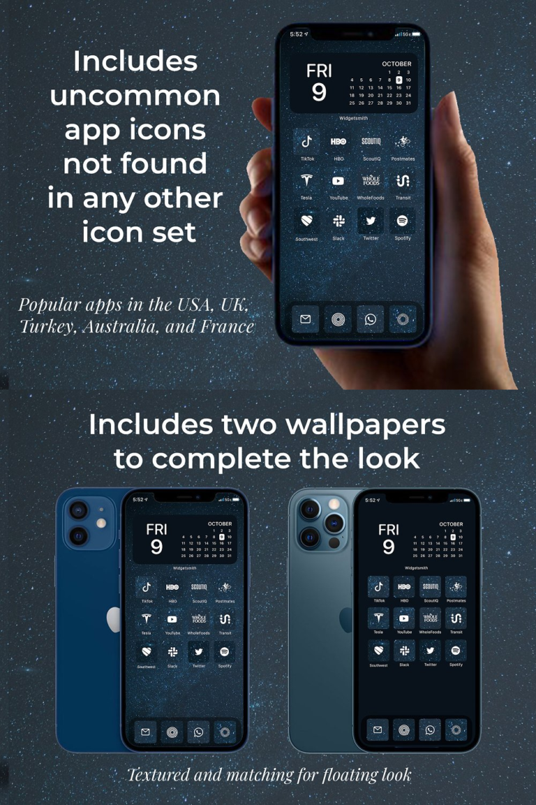 300 Stars & Night Sky iOS 14 Icons – MasterBundles