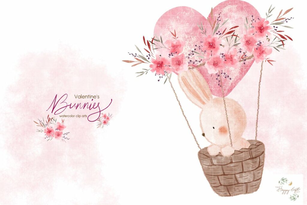 Cute Bunnies Valentine's Day Clipart – MasterBundles