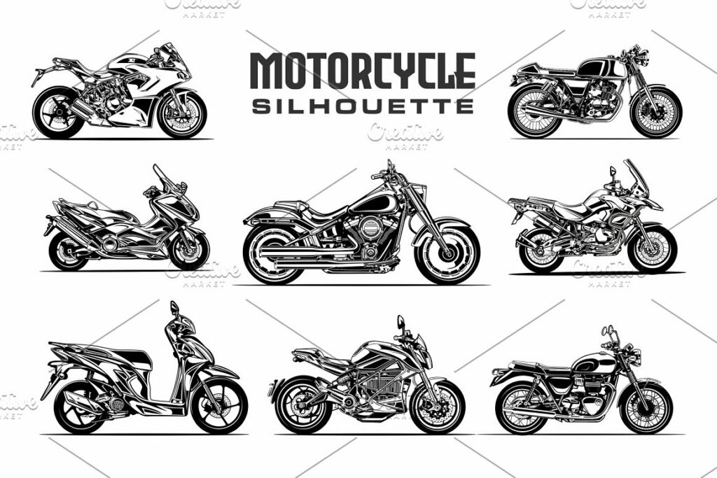 Motorcyle Silhouette Vector – MasterBundles