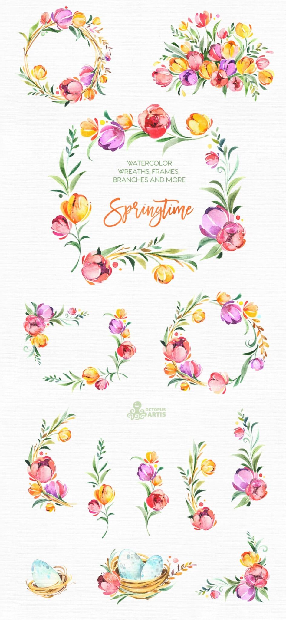 Springtime. Watercolor Collection – MasterBundles