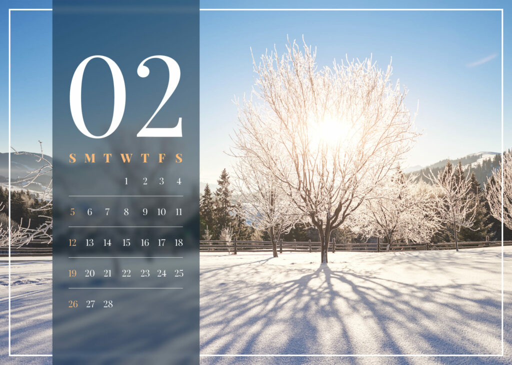 Free Clean February Calendar – MasterBundles