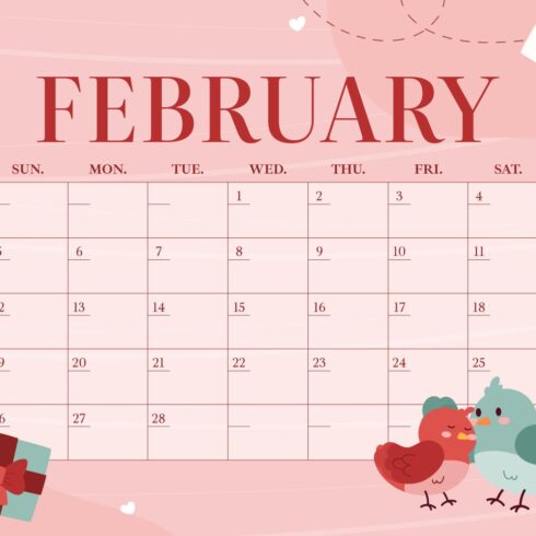 Free Calendar for February – MasterBundles