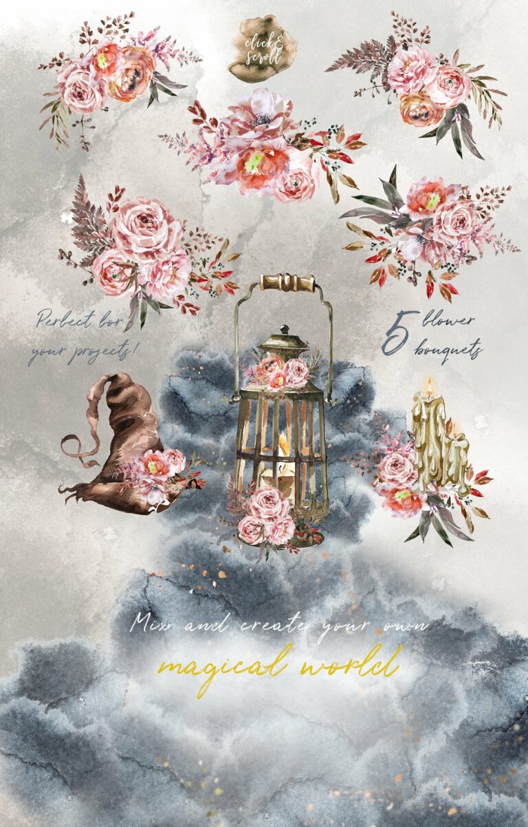 Watercolor Wizard Clipart Set – MasterBundles