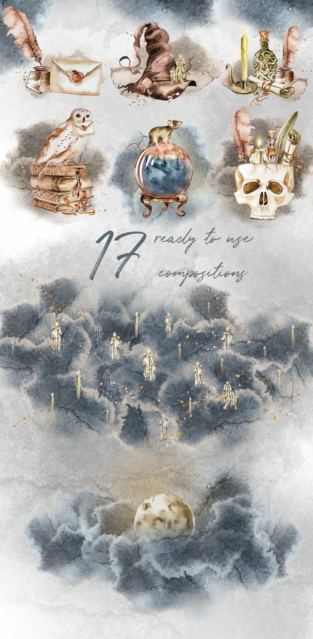 Watercolor Wizard Clipart Set – MasterBundles