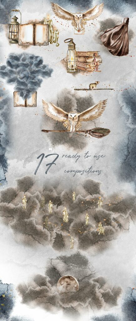 Watercolor Wizard Clipart Set – MasterBundles