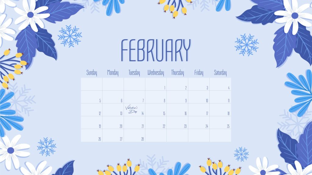 Free February Calendar with Holidays – MasterBundles