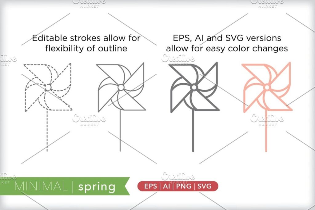 Minimal Spring Icons – MasterBundles