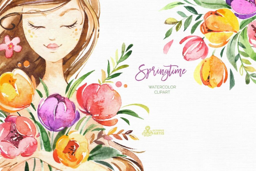 Springtime. Watercolor Collection – MasterBundles