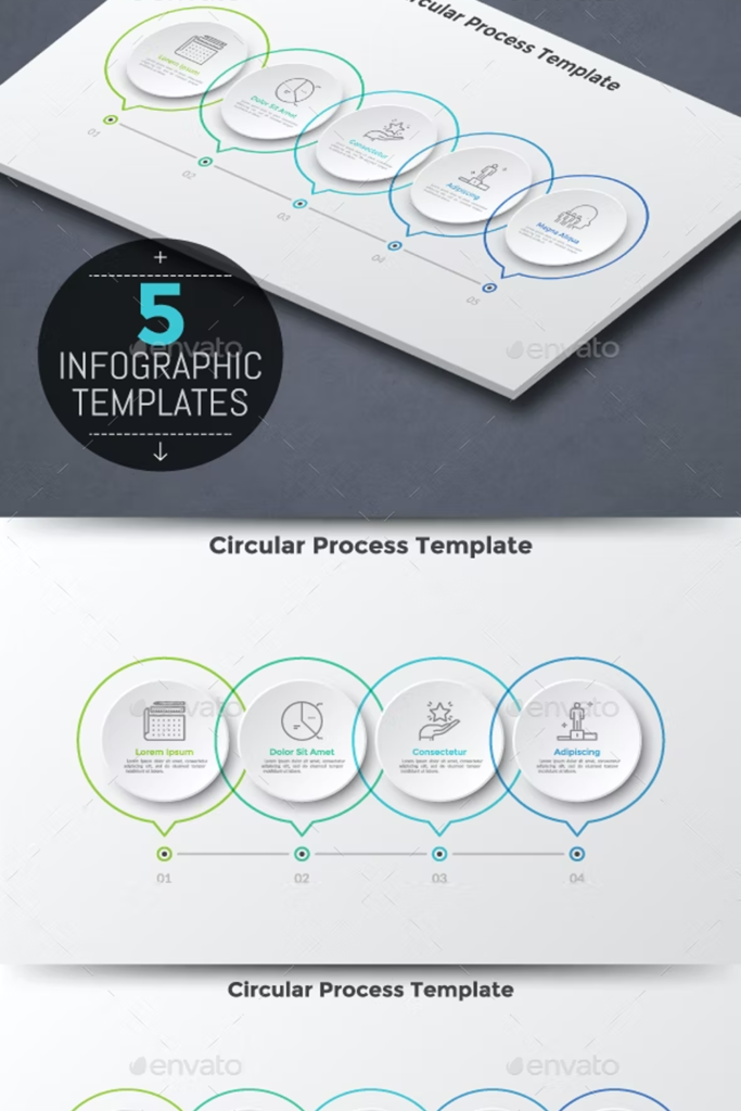 5 Process Infographic Templates – MasterBundles