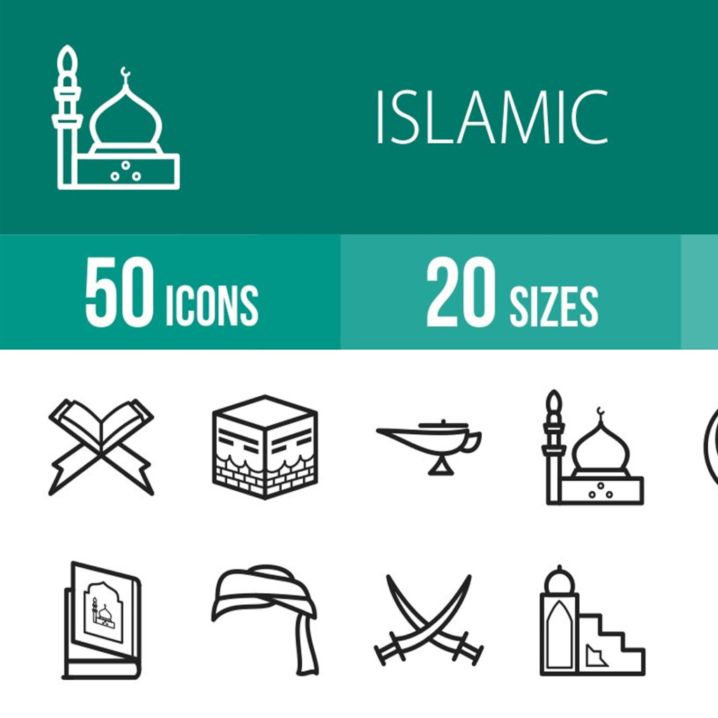 50 Islamic Line Icons – MasterBundles