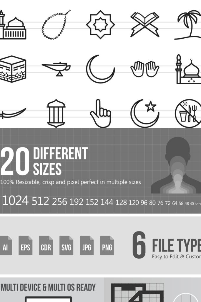 50 Islamic Line Icons – MasterBundles