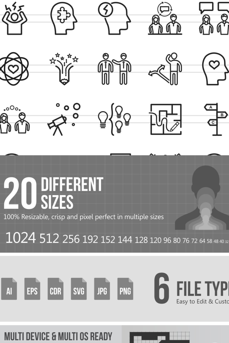 50 Soft Skills Line Icons – MasterBundles